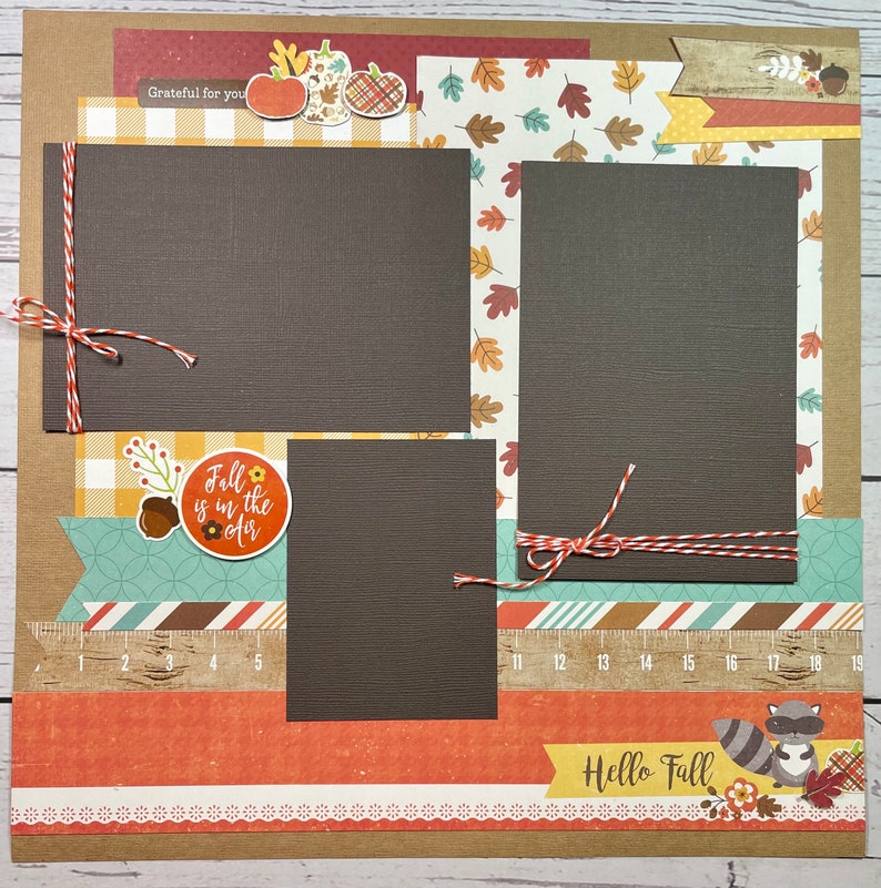 Fall Fun Fall Premade Scrapbook Pages, 12x12 Scrapbook Layout, Fall ...