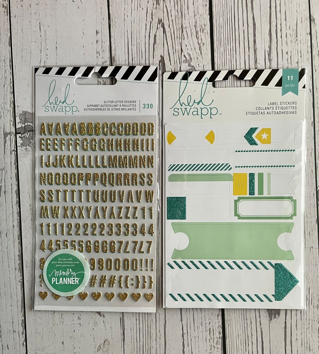 Heidi Swapp Label Sticker and Mini Glitter Alphabet Stickers - Memory ...