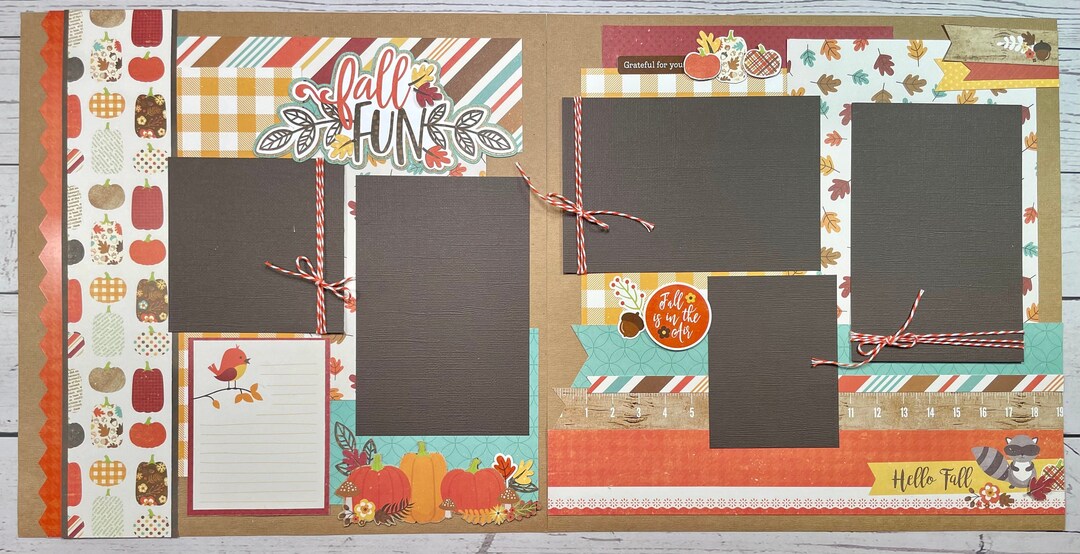 Fall Fun Fall Premade Scrapbook Pages, 12x12 Scrapbook Layout, Fall ...