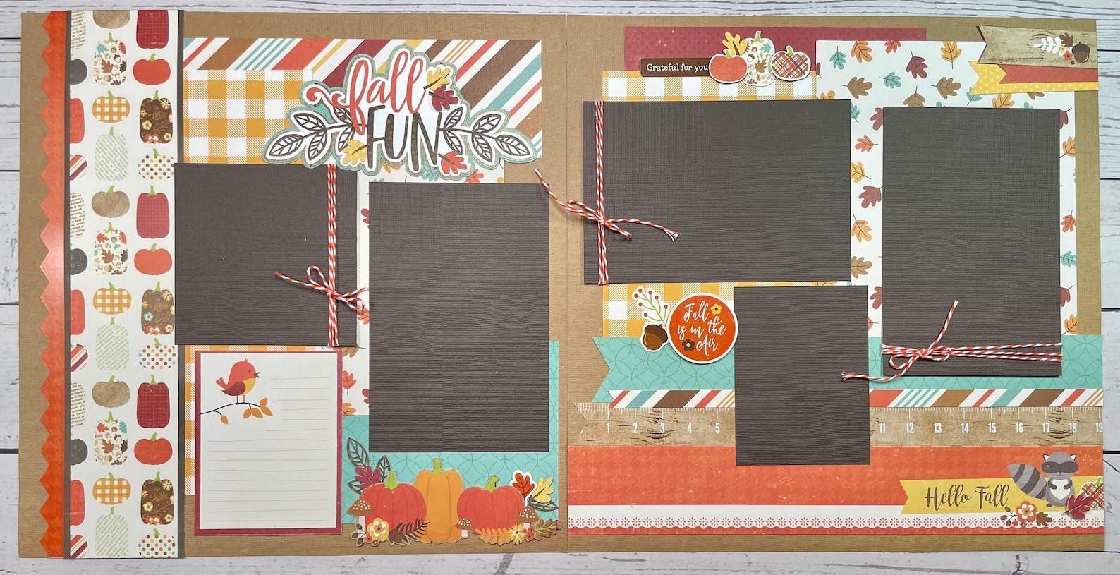 Fall Fun Fall Premade Scrapbook Pages, 12x12 Scrapbook Layout, Fall ...