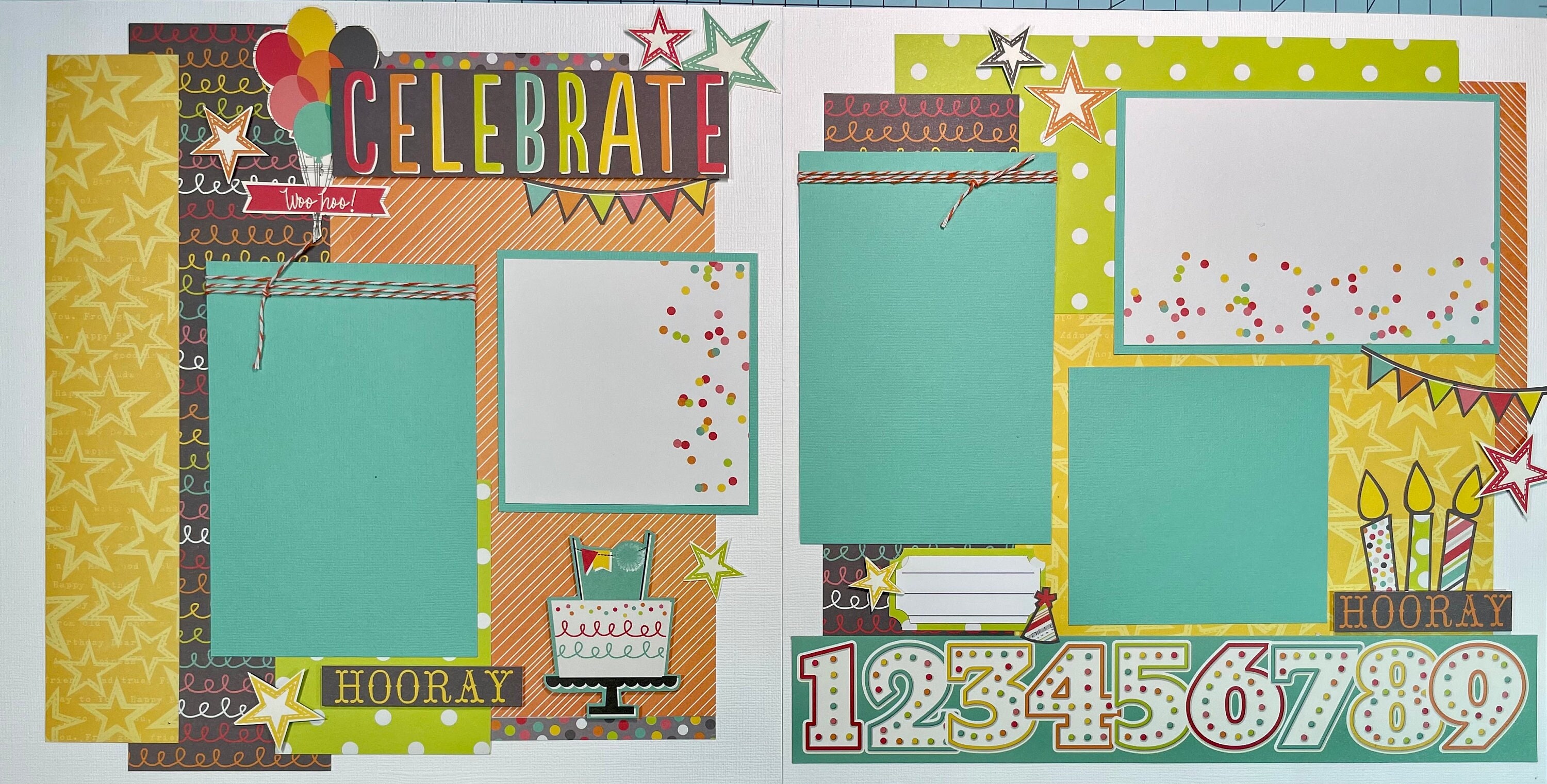 Scrapbook Page Kit Let's Party Premade or DIY Kit,12x12 Scrapbook ...