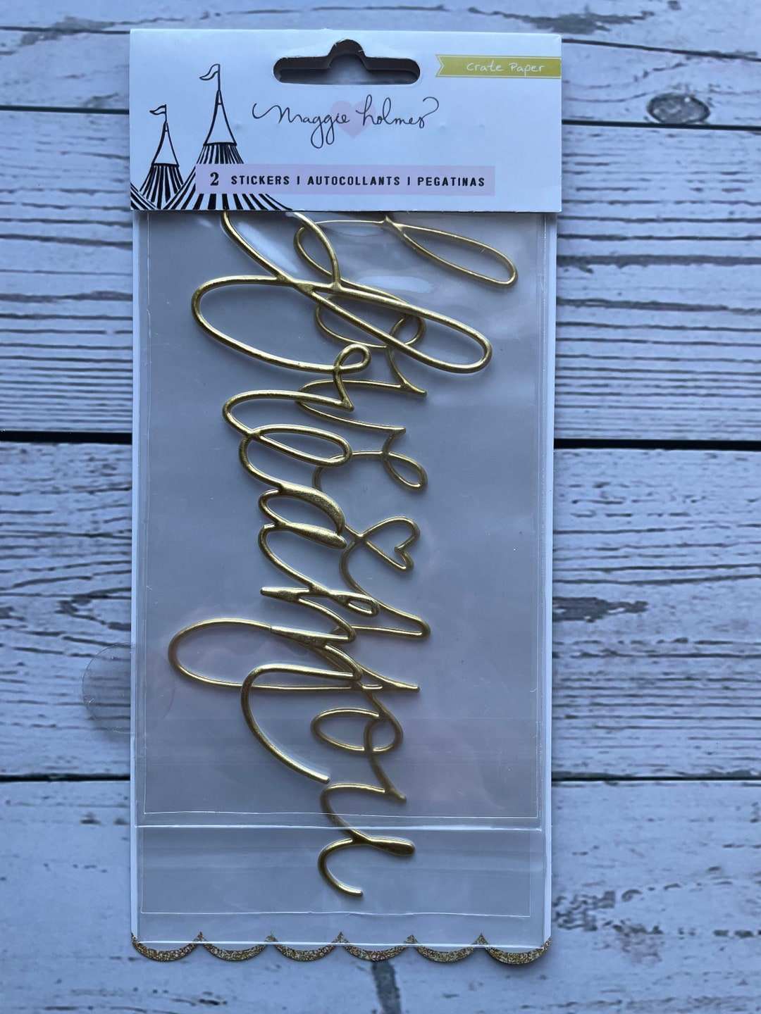 Crate Paper Maggie Holmes Gold Puffy Word Stickers - Carousel ...