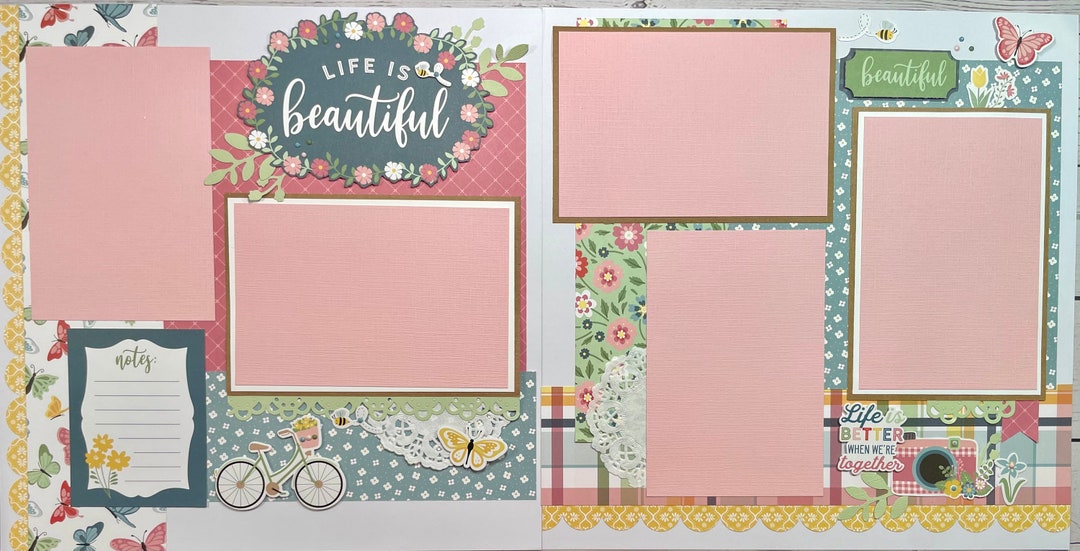 Life is Beautiful Layout - Premade Scrapbook Pages, Page Kit, Scrapbook ...