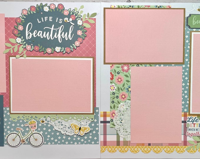Life is Beautiful Layout Premade Scrapbook Pages, Page Kit, Scrapbook ...