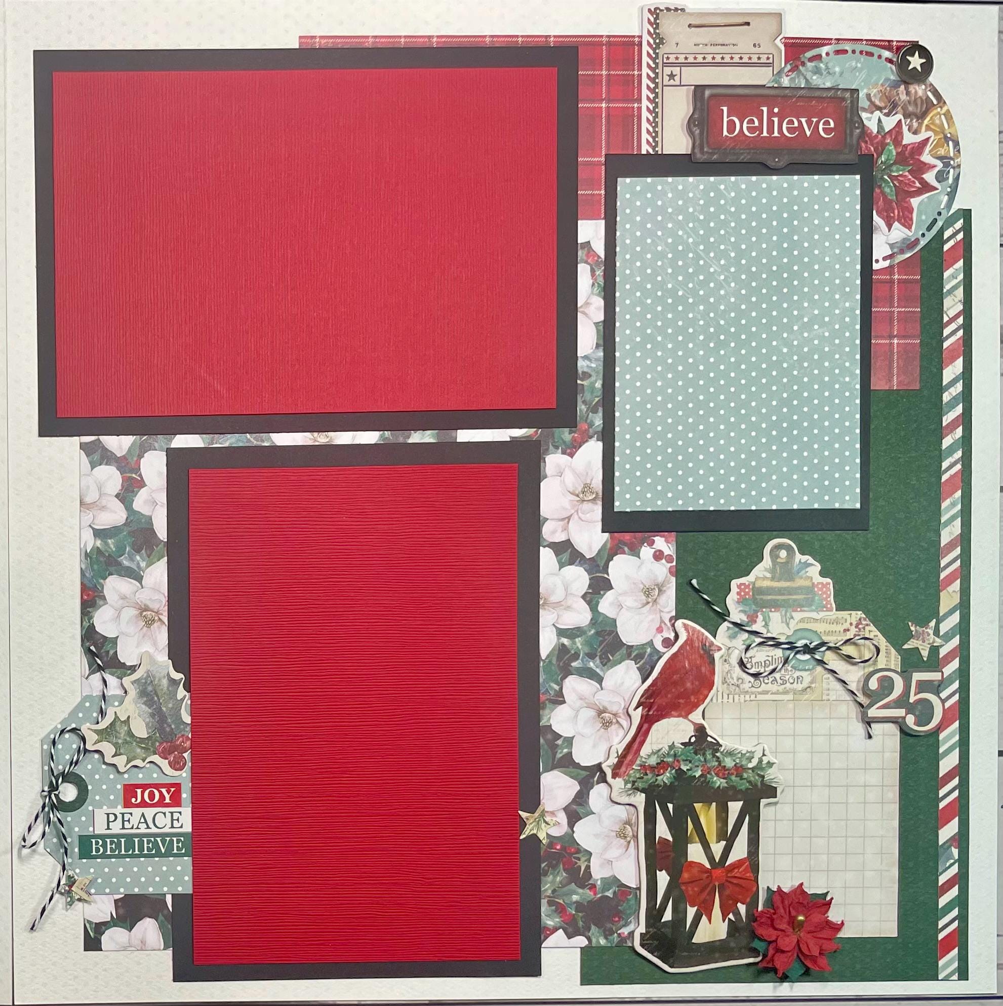Home for the Holidays - Merry Christmas Premade Scrapbook Pages, 12x12 ...
