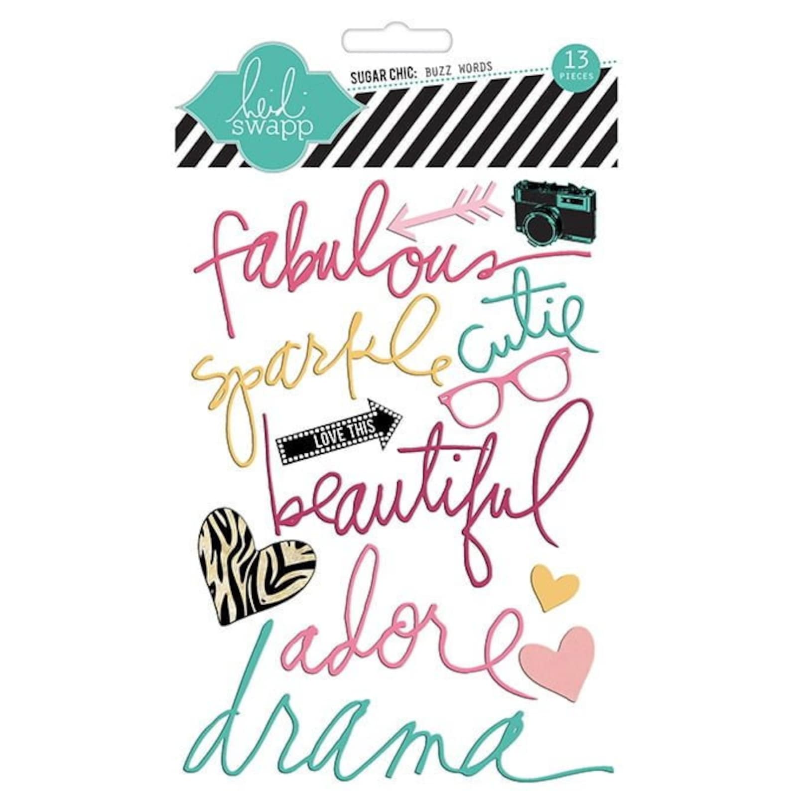 Heidi Swapp Buzz Words Epoxy - Fabulous Epoxy Words 13 Pieces HS00655 ...