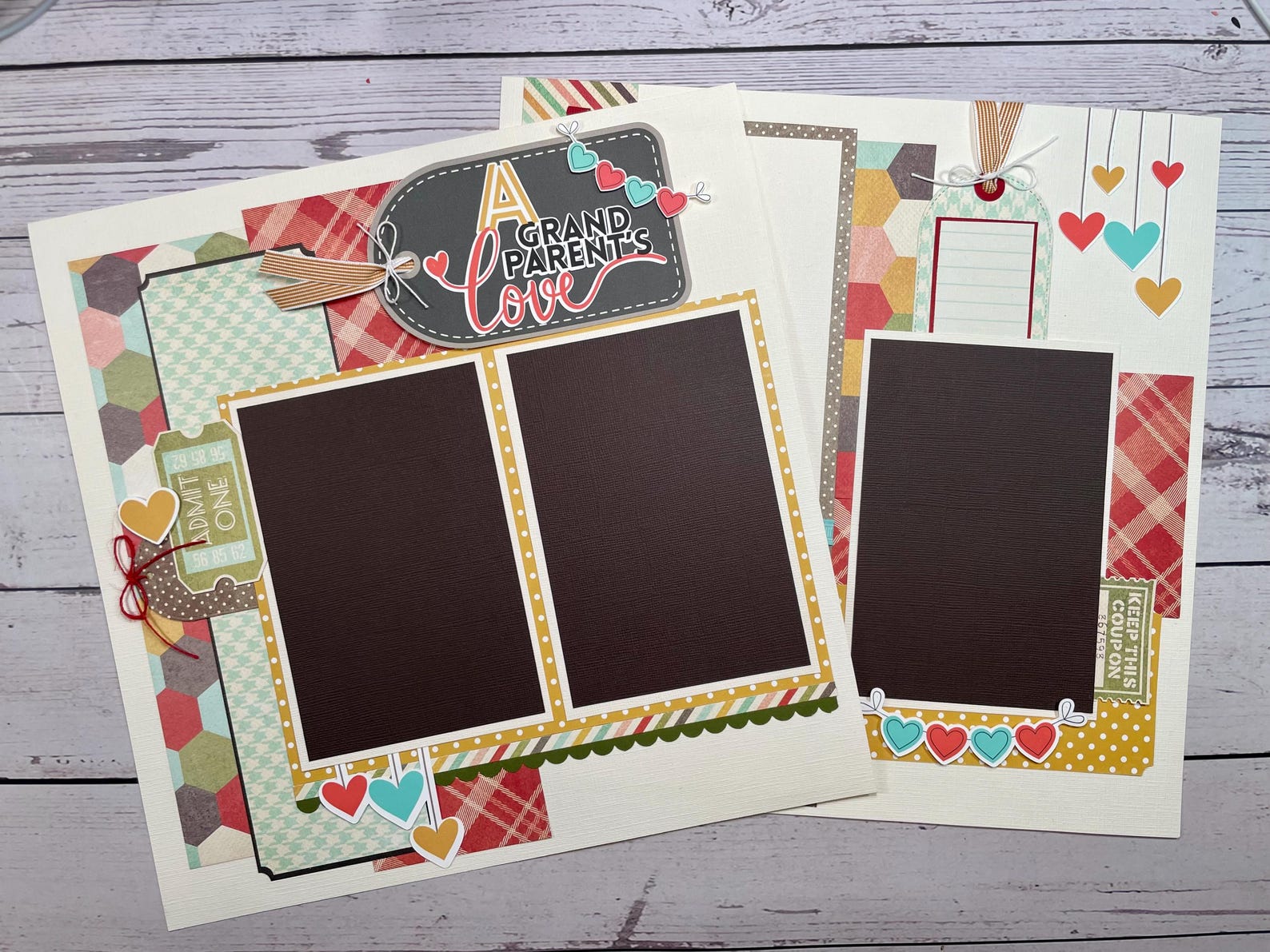 A Grandparent's Love Premade Scrapbook Pages, Page Kit, Scrapbook Page ...
