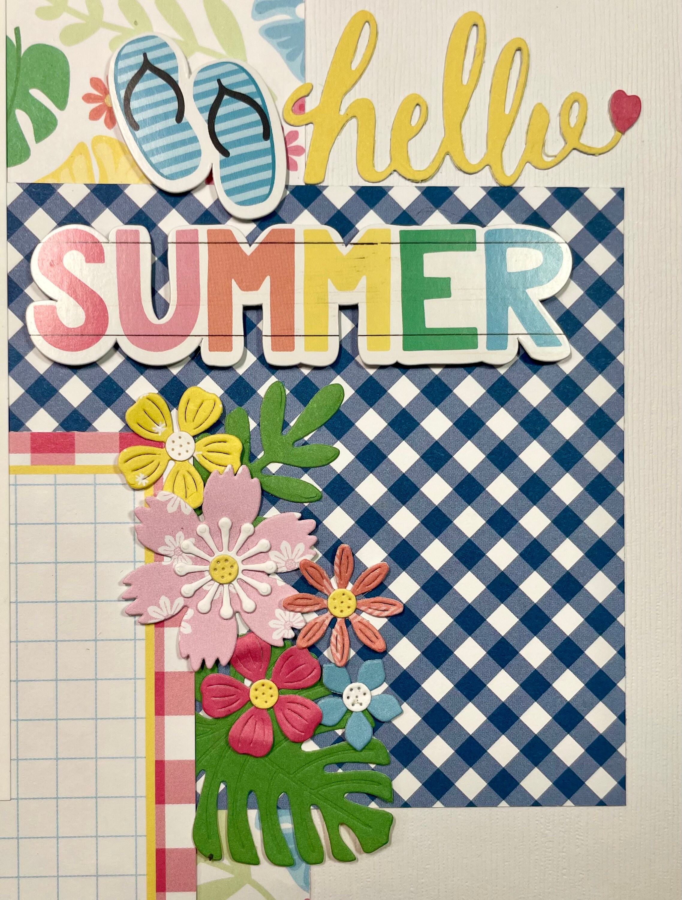 Hello Summer Single Scrapbook Page - Single Premade Scrapbook Page ...