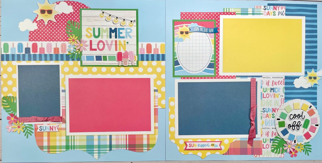Summer Lovin - Premade Scrapbook Pages, Page Kit, Scrapbook Kit ...