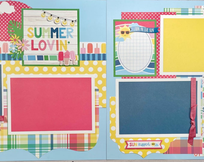 Summer Lovin - Premade Scrapbook Pages, Page Kit, Scrapbook Kit ...