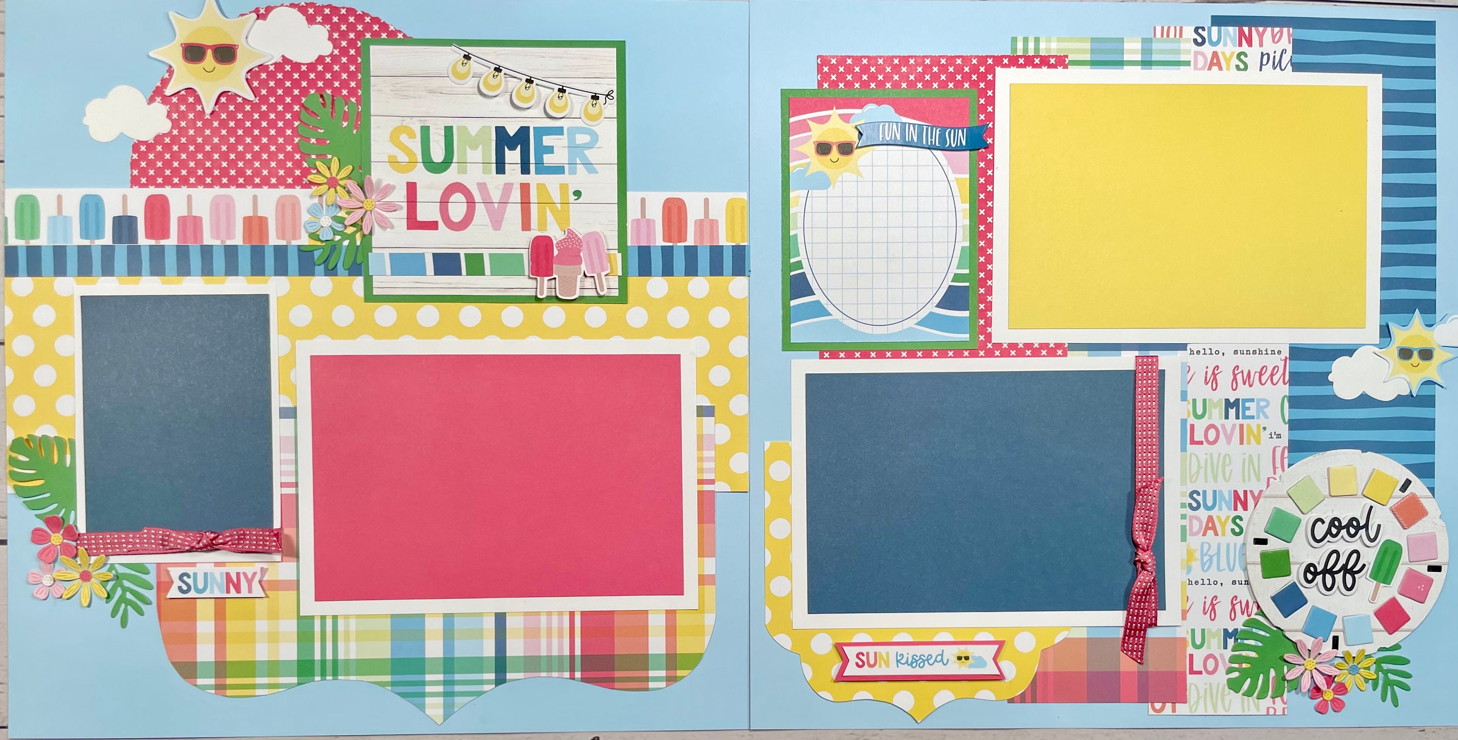 Summer Lovin - Premade Scrapbook Pages, Page Kit, Scrapbook Kit ...