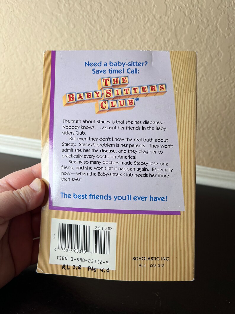Vintage 1986 the Babysitters Club “the Truth About Stacey” by Ann M ...