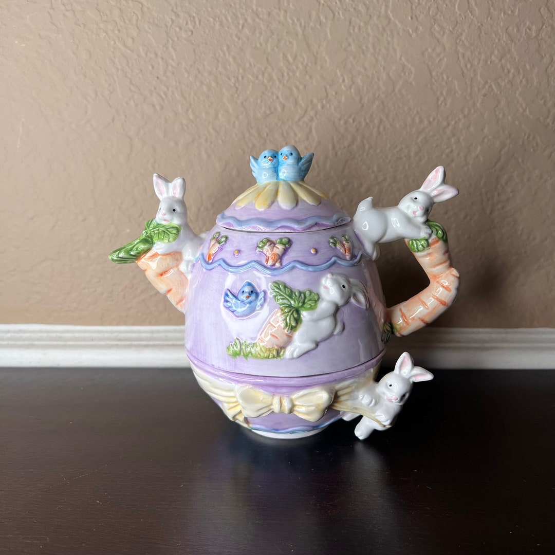 Vintage 1990's Small Bunny Teapot, Rabbits, Garden Tea, Brunch, Best ...