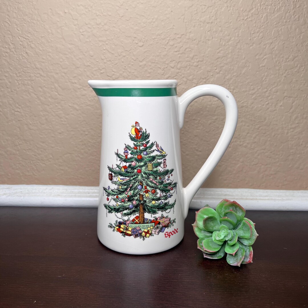 Spode Holiday Pitcher / Vase – Christmas Tree Pattern With Gifts ...