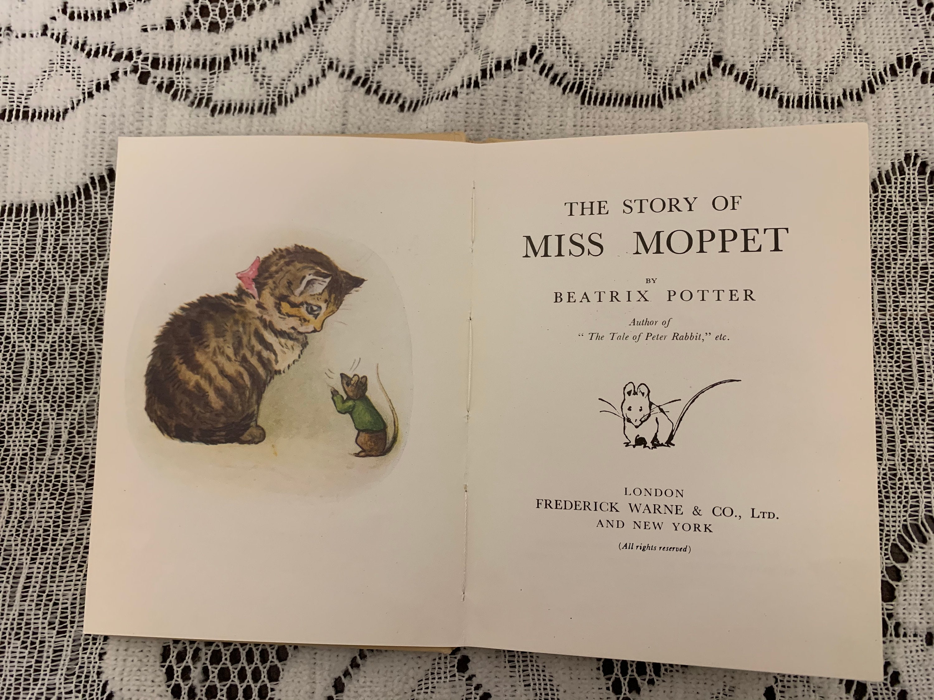 Vintage Beatrix Potter Little Book the Story of Miss Moppet Published ...