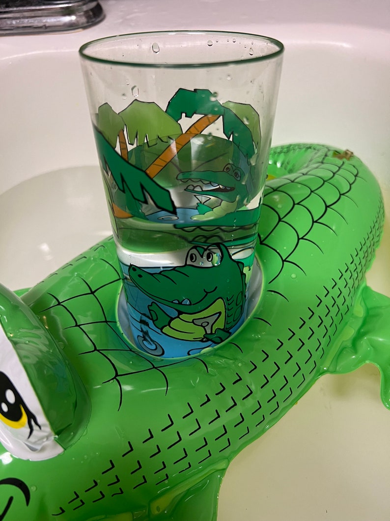 Vintage 1970s Inflatable Alligator Gator Drinks Caddy,tumbler Glass ...