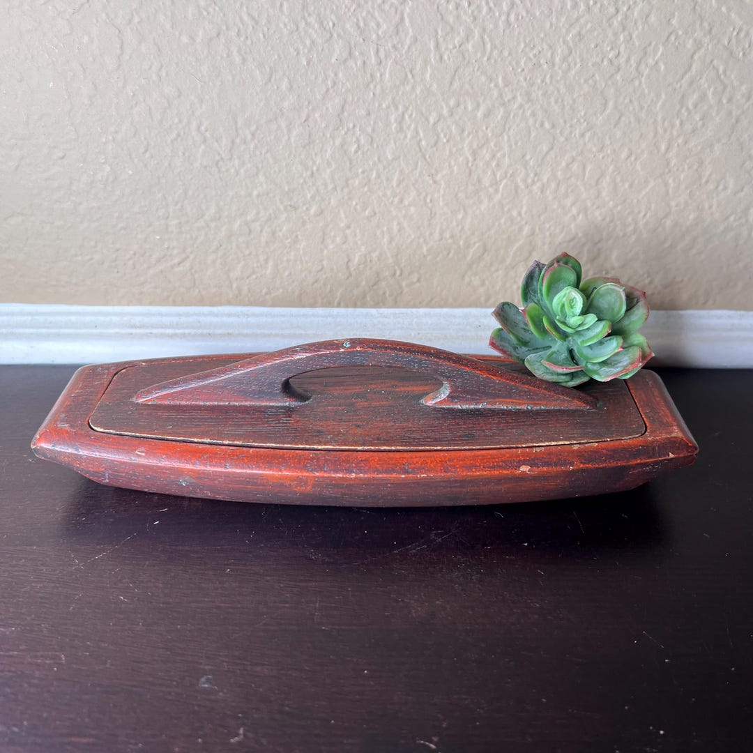 Vintage 1960's MCM Sere Wood Lidded Box, Serveware, Japan, Hardwood ...