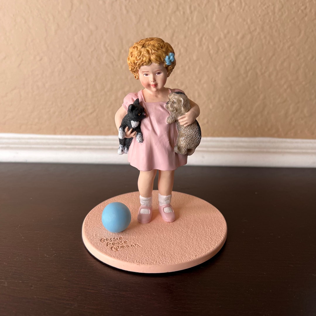 Vintage 1992 Danbury Mint Bessie Pease Gutman Little Girl Figurine, Cat ...