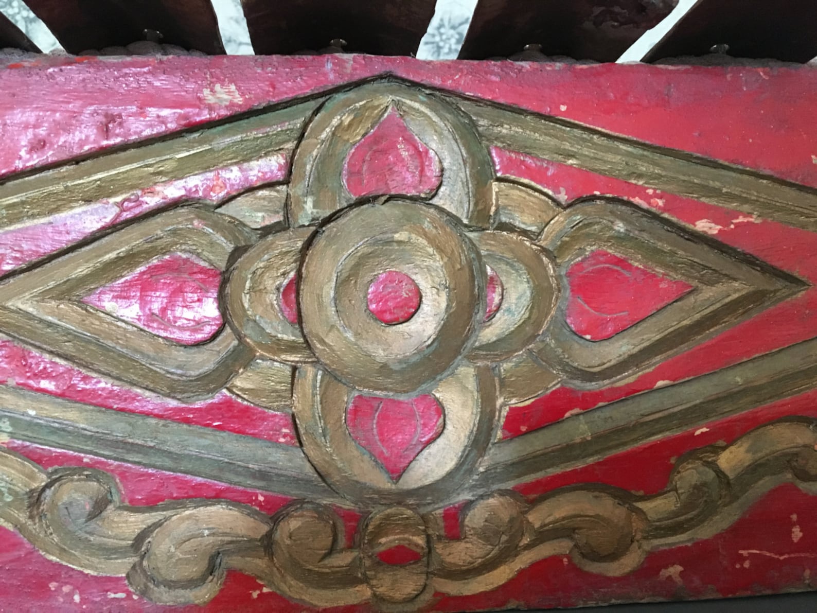 Indonesian Hand Hewn Saron Barung in Red and Gold for Gamelan Ensamble ...