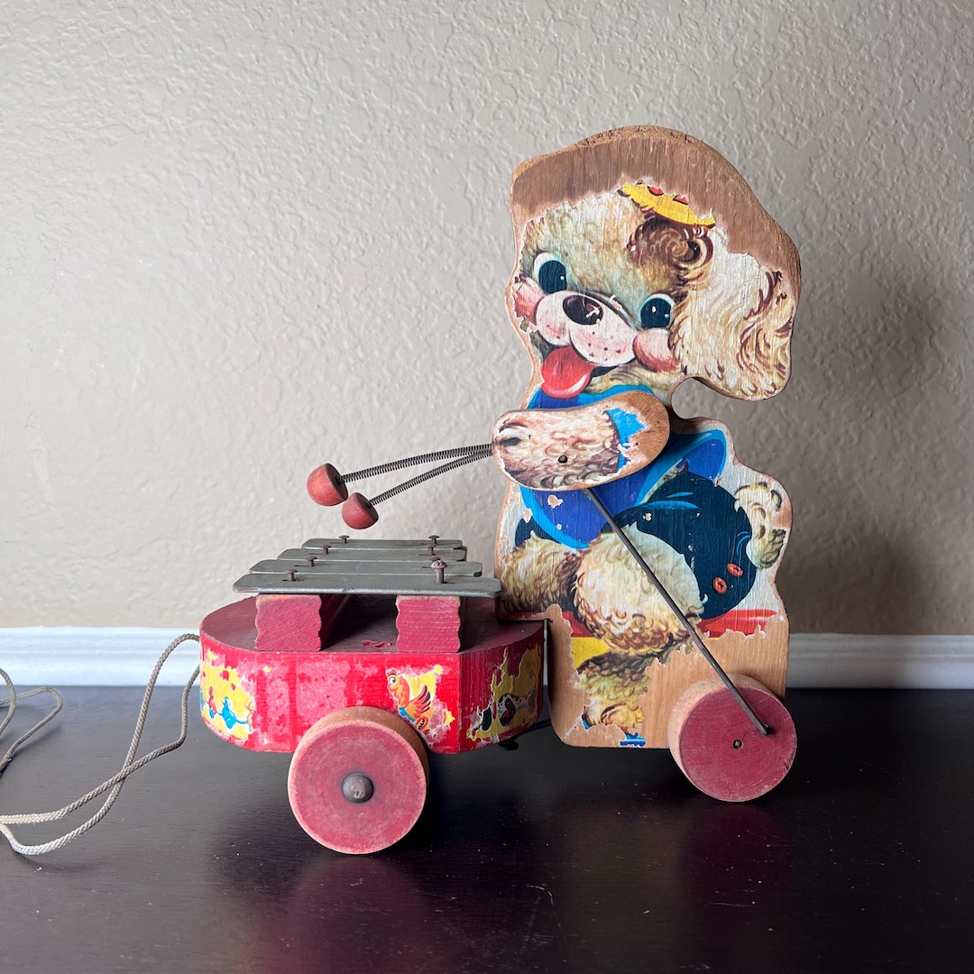 Vintage 1950's Fisher Price Fido Zilo Wooden Pull Toy, 707, Puppy ...