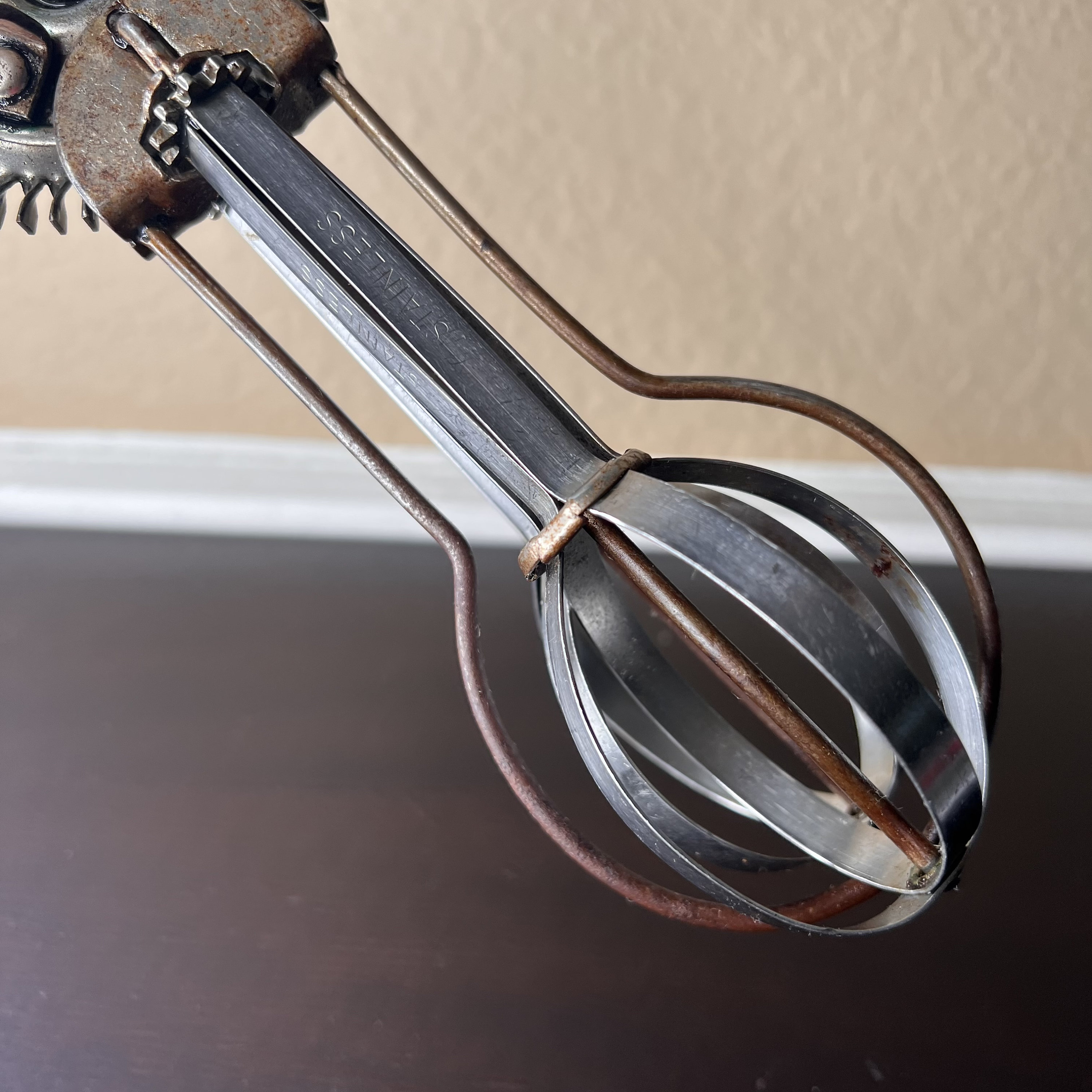 Antique Egg Beater Hand Crank, 1920s, LADD Beater Stainless Steel ...