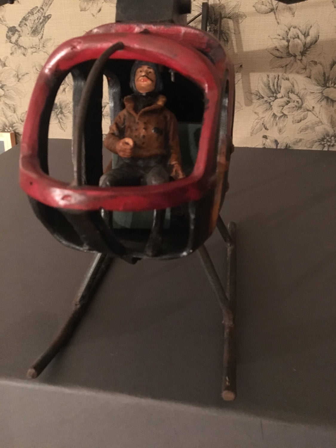Large Vintage Model Helicopter With Pilot Made of Wood and Steel - Etsy