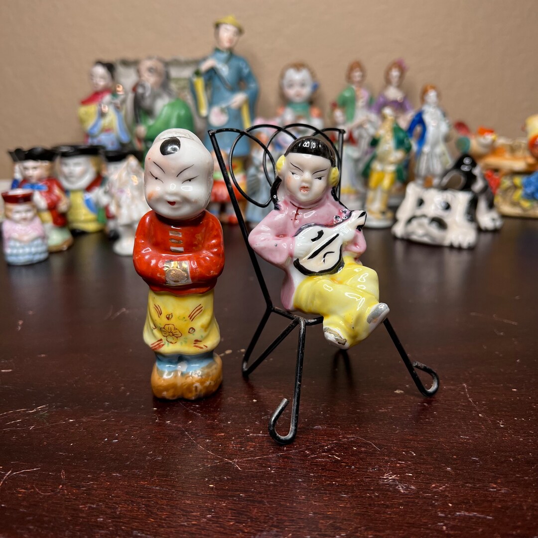 Vintage 1940's Made in Occupied Japan Asian Couple Porcelain Figurines ...