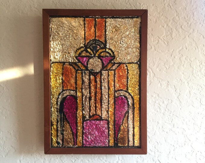 Vintage Foil Art Stained Glass in Geometric/modern Design - Etsy