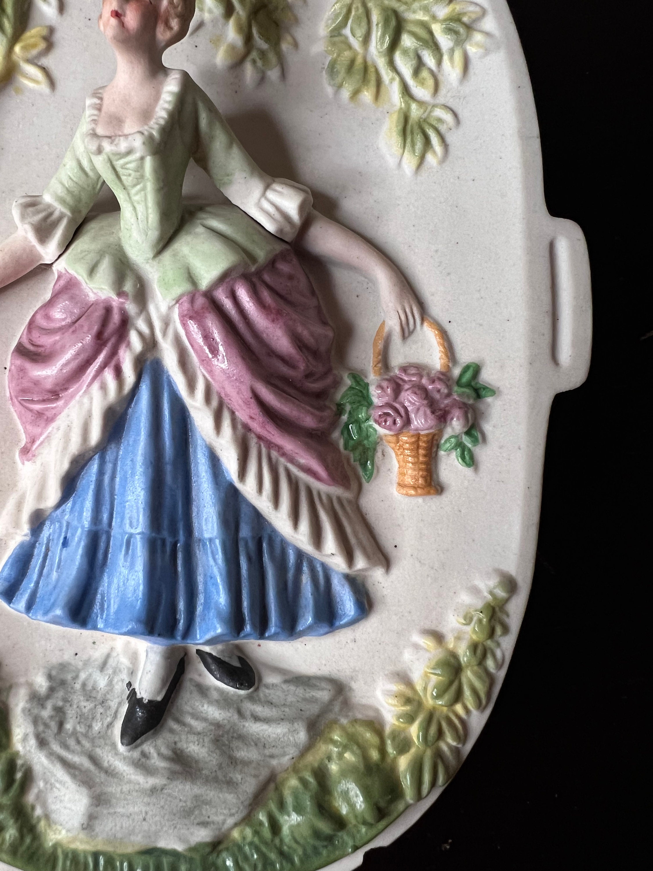 Vintage 1940's Made in Occupied Japan Victorian Couple Bisque Wall ...