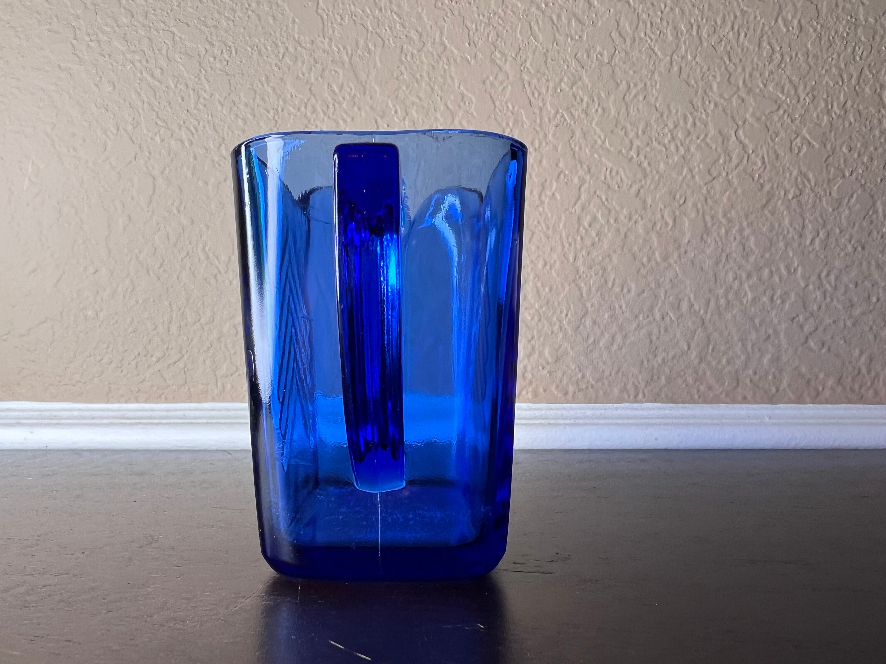 Vintage 1930's Hazel Atlas Cobalt Blue Chevron Creamer, Small Pitcher ...