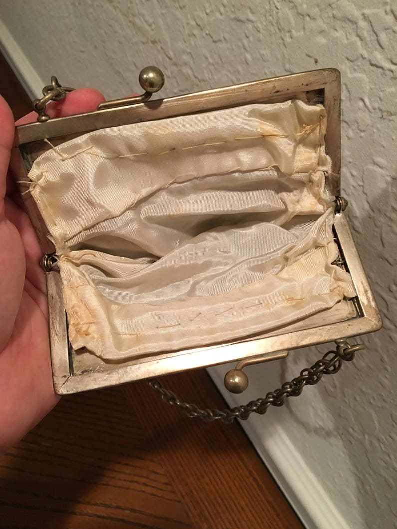 Antique Silver Filigree Chain Mail Purse With Dangling Hearts - Etsy