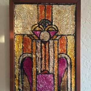 Vintage Foil Art Stained Glass in Geometric/modern Design - Etsy