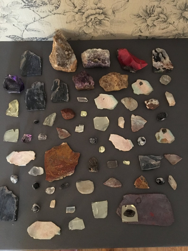 Mystery Box of Assorted Raw Stones/gems/glass/marble Shards (50+ Pieces ...