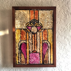 Vintage Foil Art Stained Glass in Geometric/modern Design - Etsy