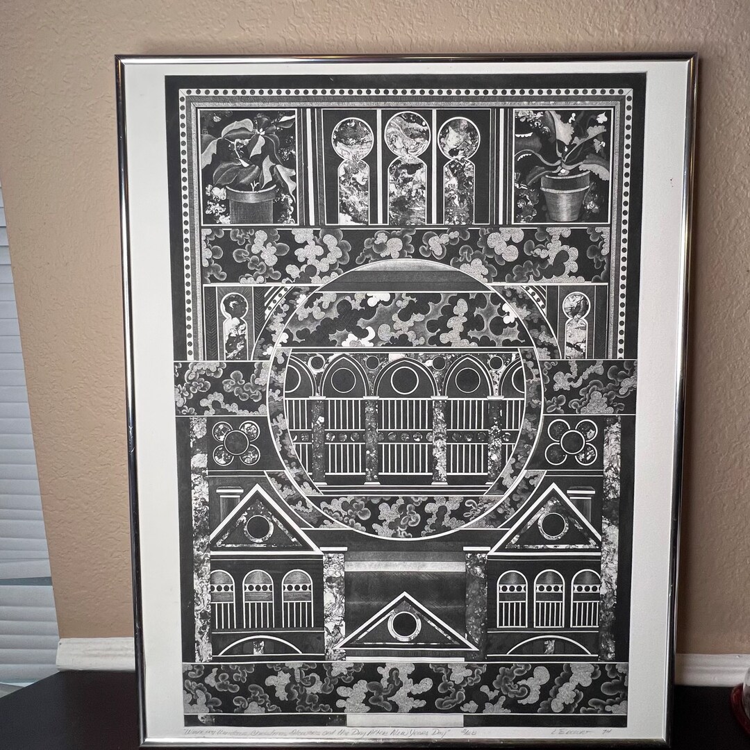 Vintage Canadian Artist L. Brown Block Print, Framed Art, Winnipeg ...