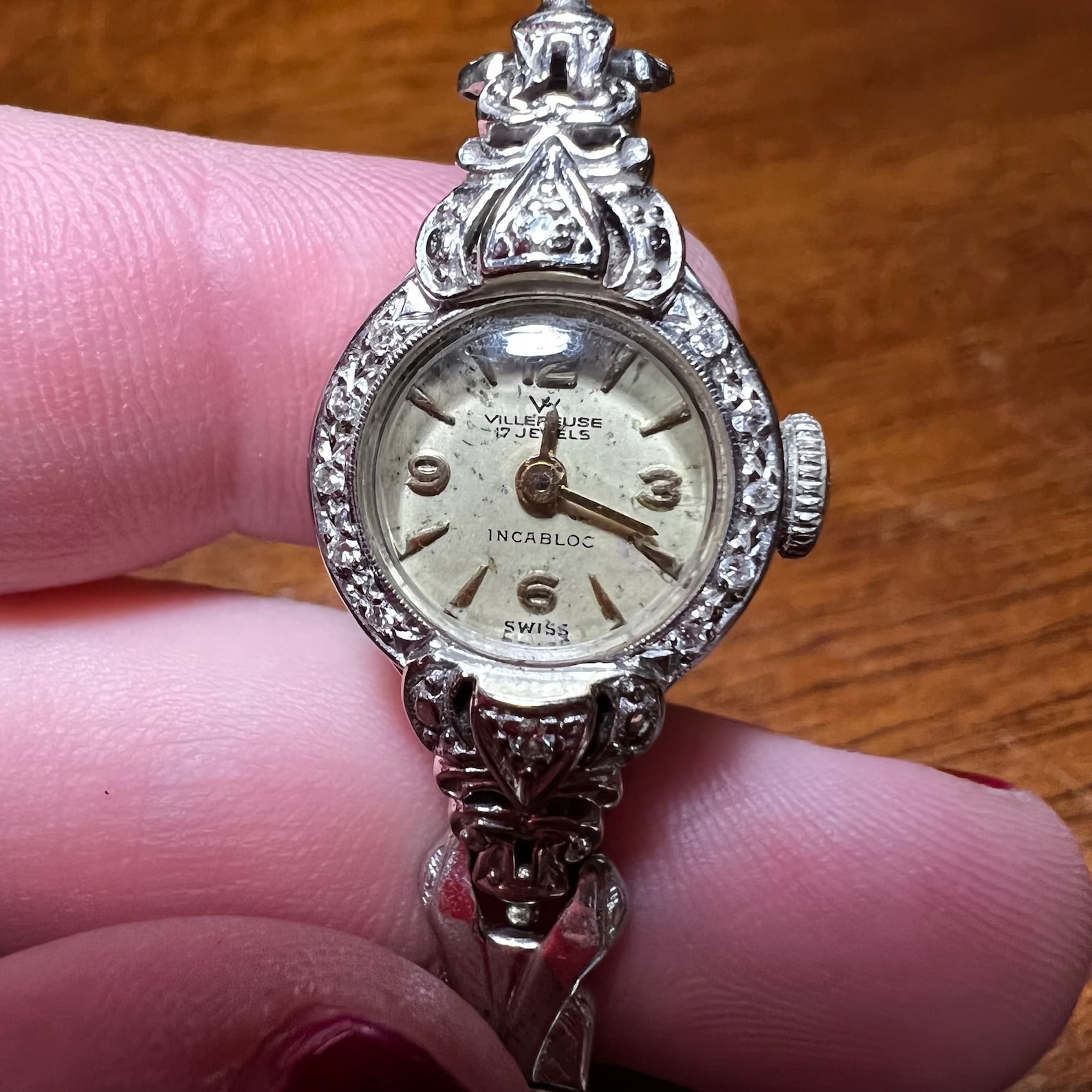Vintage Benrus 14K Gold and Diamonds Ladies Wrist Watch, White Gold ...