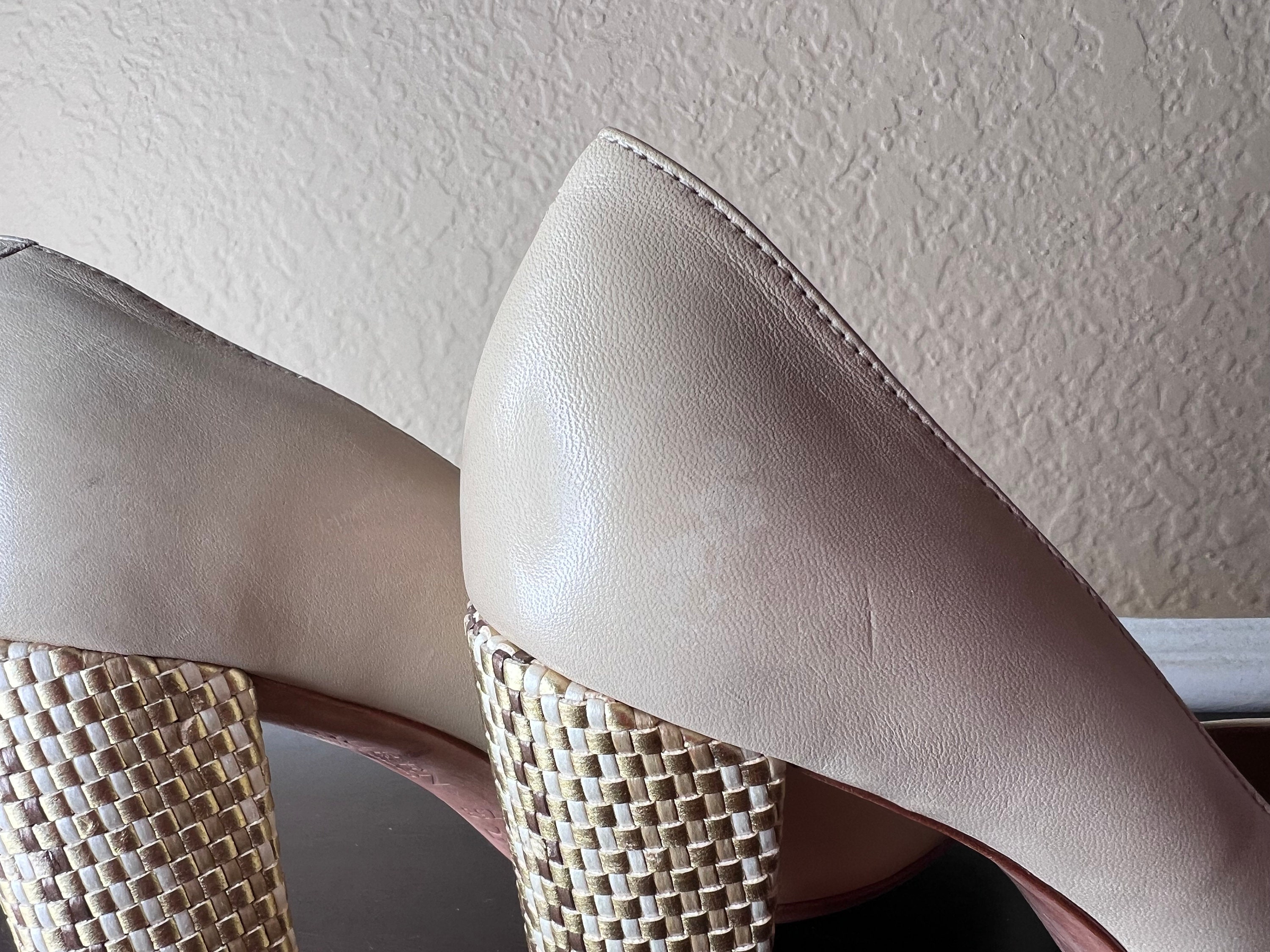 Vintage Fashion Lauren Ralph Lauren 7.5B Viona Nutral Beige High-heel ...