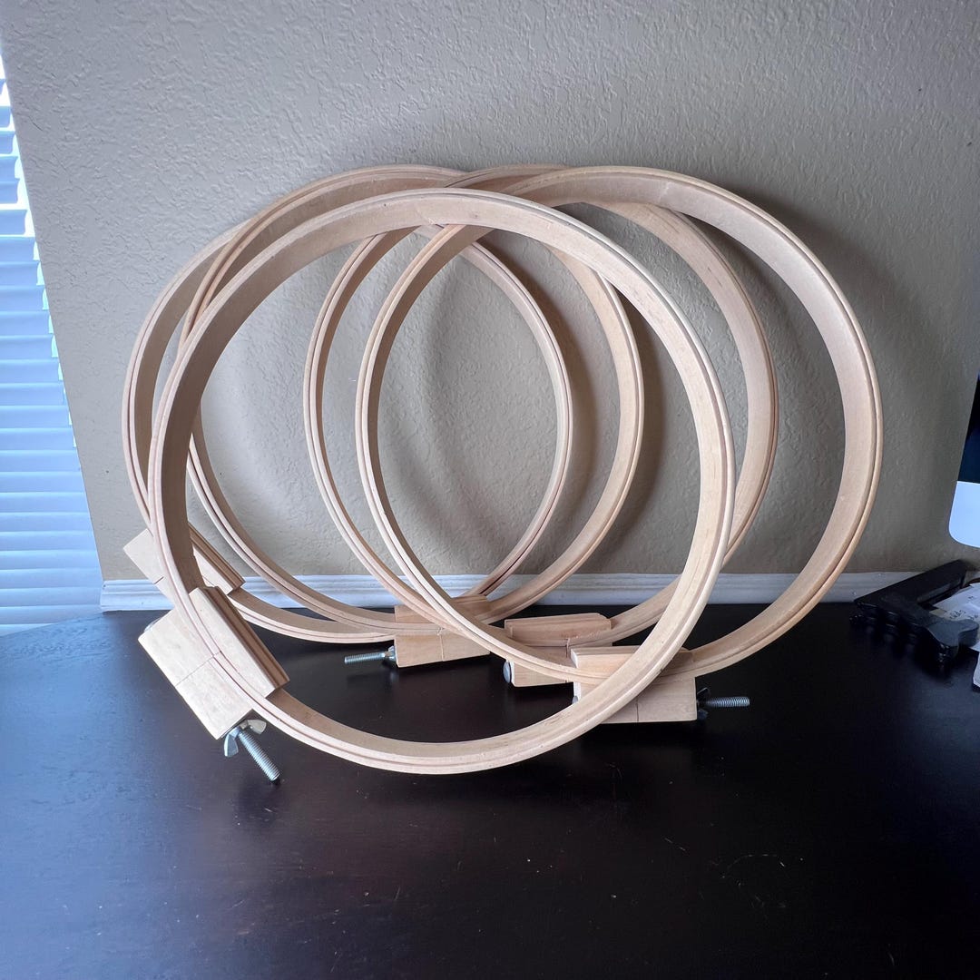 Vintage 14" Wooden Quilting Hoop, Embroidery Supplies, Cross Stitch ...