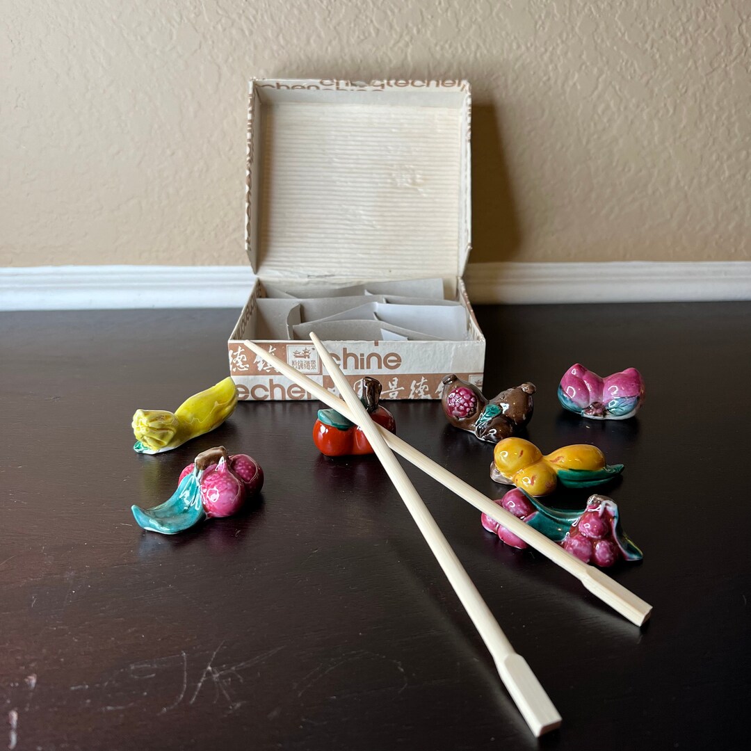 Vintage Ceramicfruit Chopstick Rests, Hong Kong, China Vintage, Chinese ...