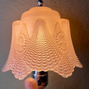 Vintage 1930's Pink Satin Camphor Glass Boudoir Lamp, Dancing Lady, Art ...
