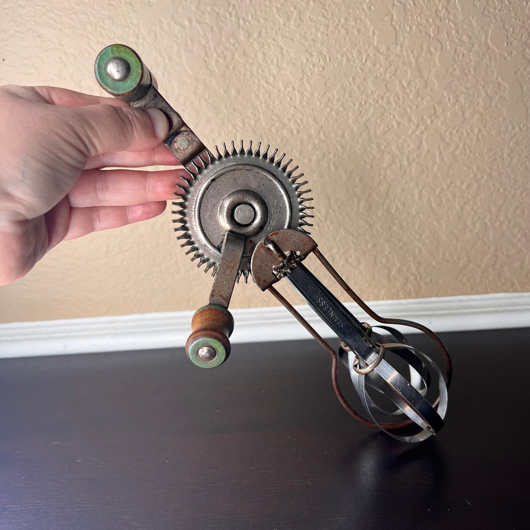 Antique Egg Beater Hand Crank, 1920’s, LADD Beater Stainless Steel ...