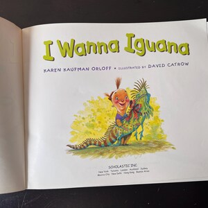 Vintage 00's Kids Book "i Wanna Iguana" by Karen Kaufman Orloff ...