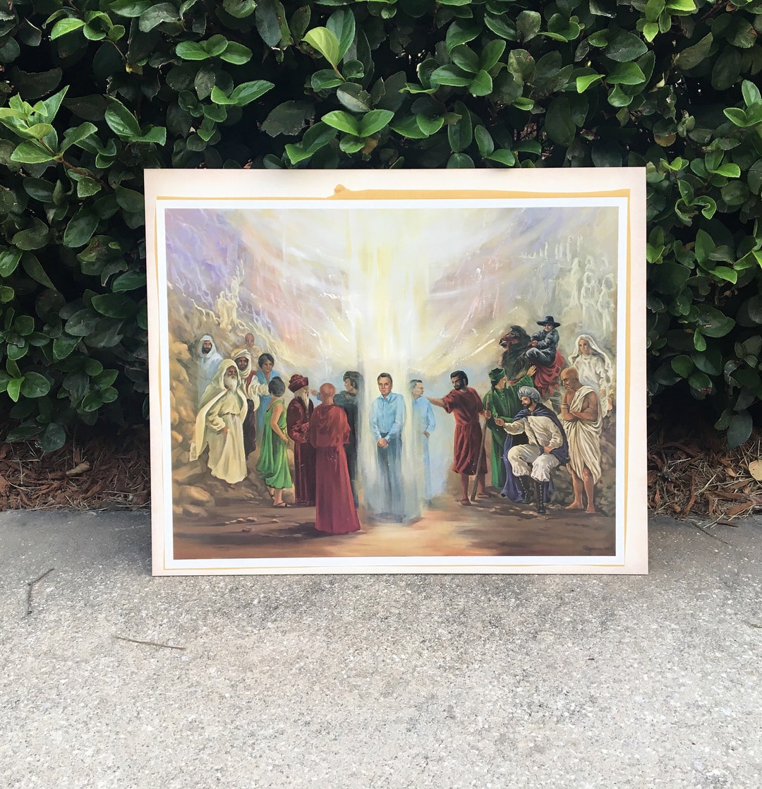 Vintage D.E. Stanley Heaven Arrival Print, Multicultural Welcome Scene ...