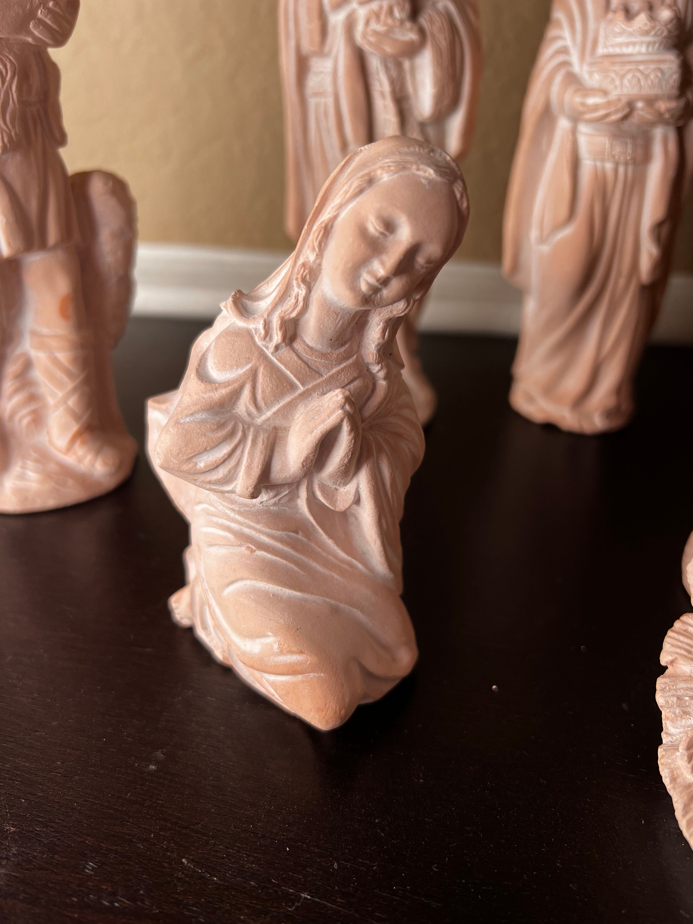 Vintage Terracotta Nativity Crèche 9 Piece Set, Christmas Decor ...