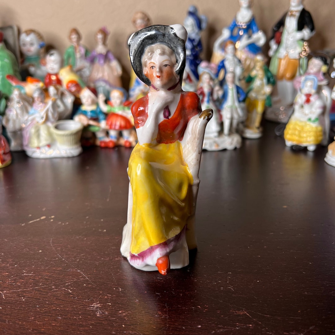 Vintage 1950's Made in Japan Porcelain Seated Colonial Lady, Japanese ...