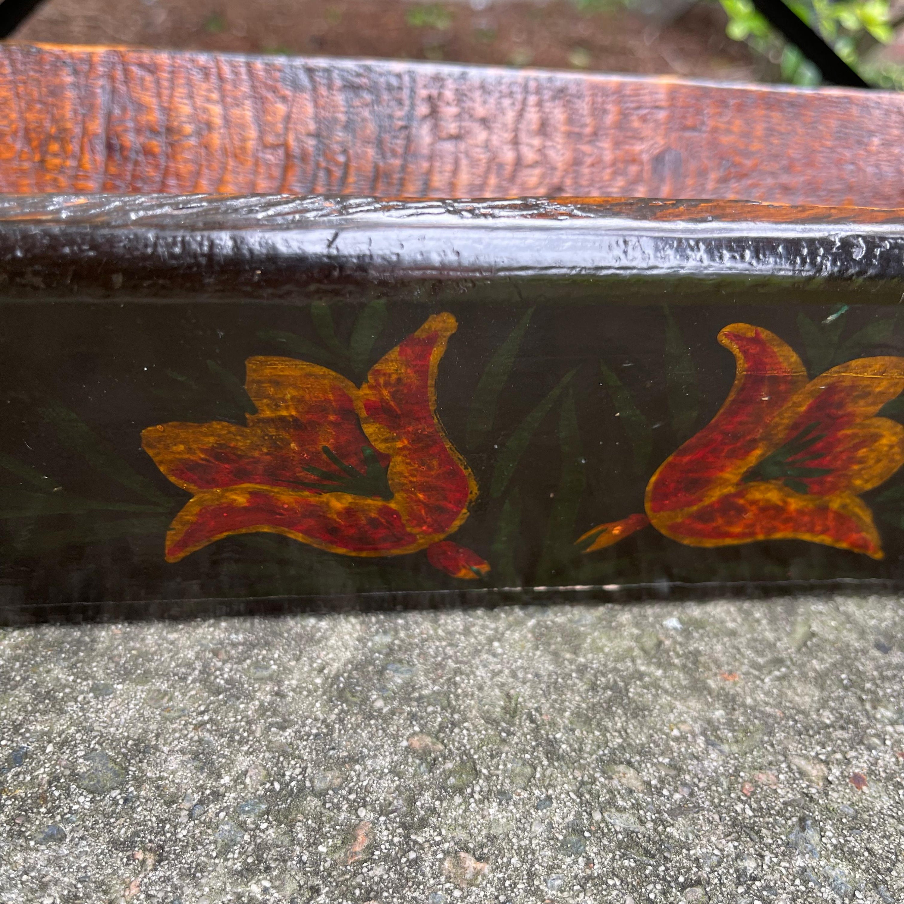 Antique Wood Flower Box, Folk Art, Americana, Country, Cabin Decor ...