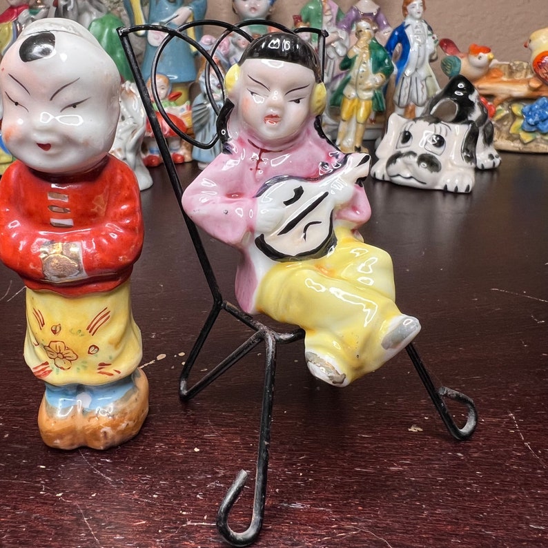 Vintage 1940's Made in Occupied Japan Asian Couple Porcelain Figurines ...