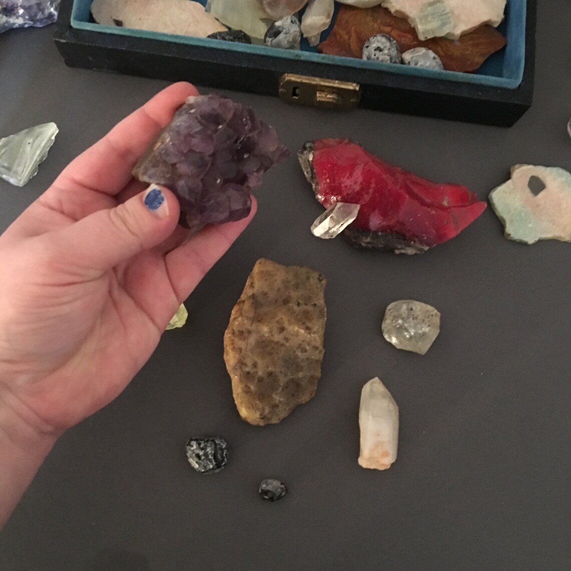 Mystery Box of Assorted Raw Stones/gems/glass/marble Shards (50+ Pieces ...