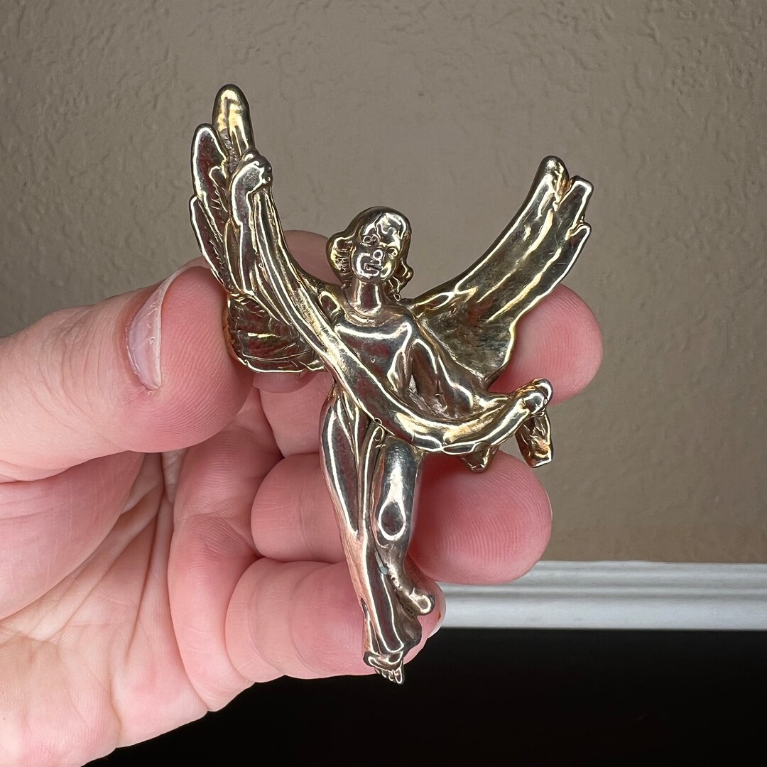 Vintage 2000 Holy Land Sterling Silver Angel Brooch, 925, Religious Art ...