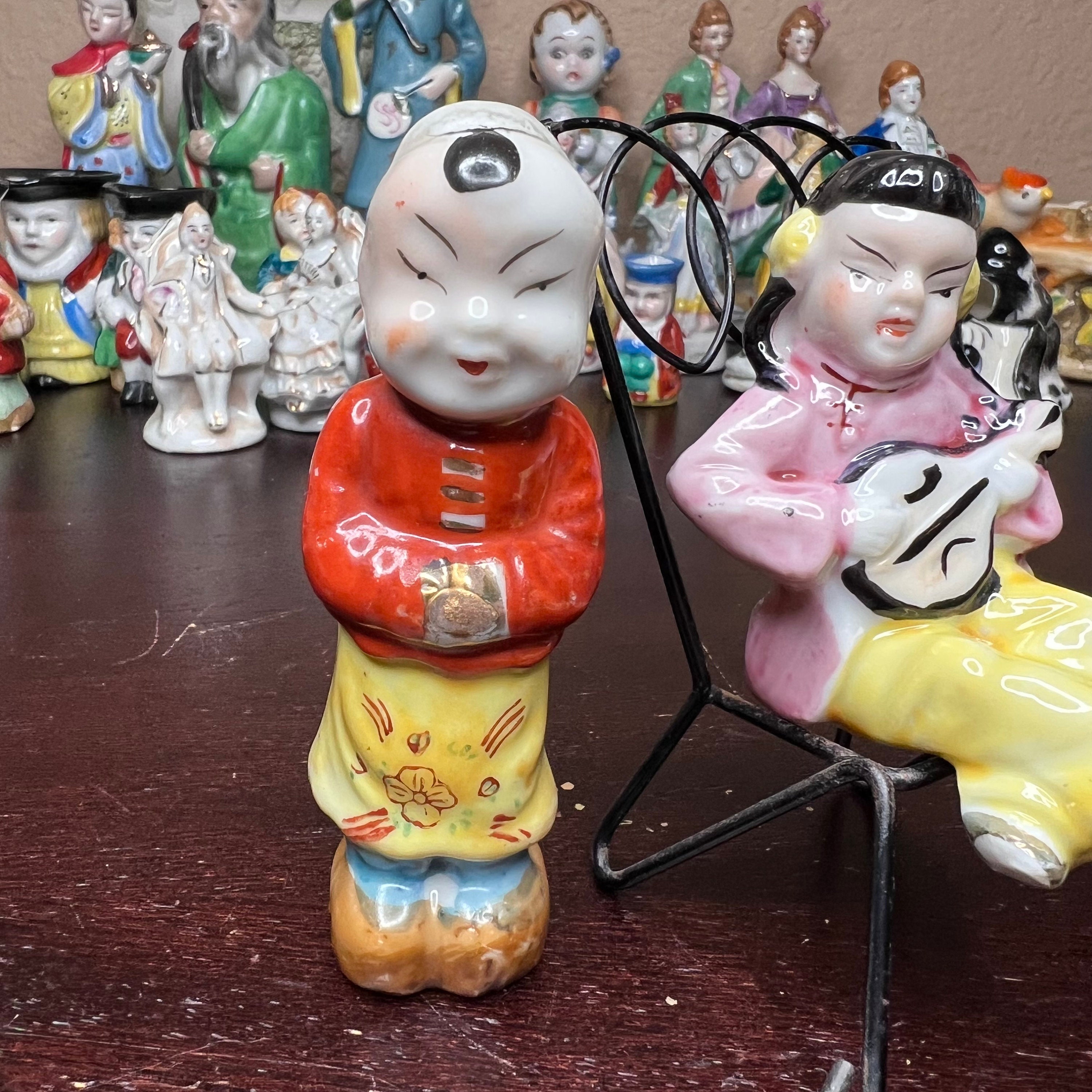 Vintage 1940's Made in Occupied Japan Asian Couple Porcelain Figurines ...